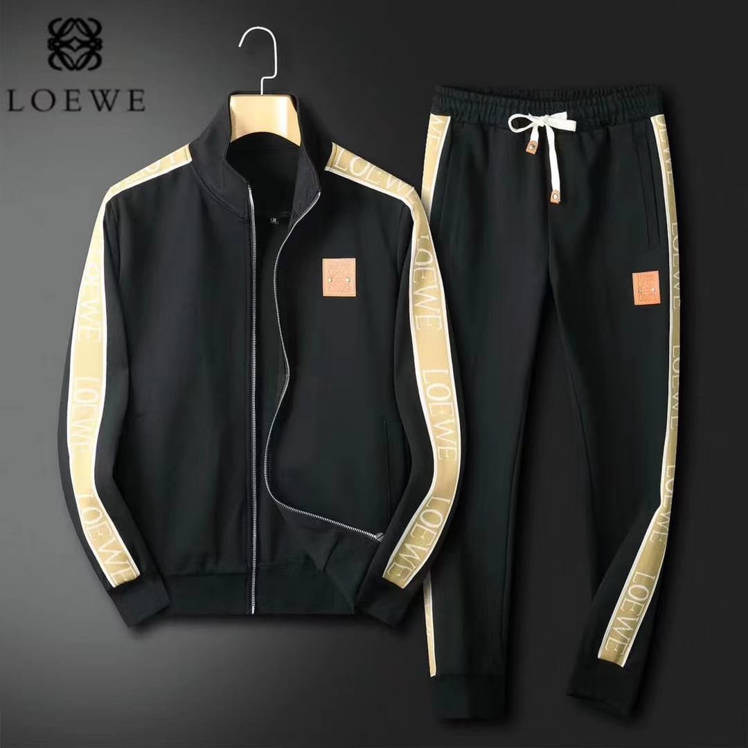 LOEWE || Luxury Tracksuit For Men With Golden Side Stripe – FASHION MYST